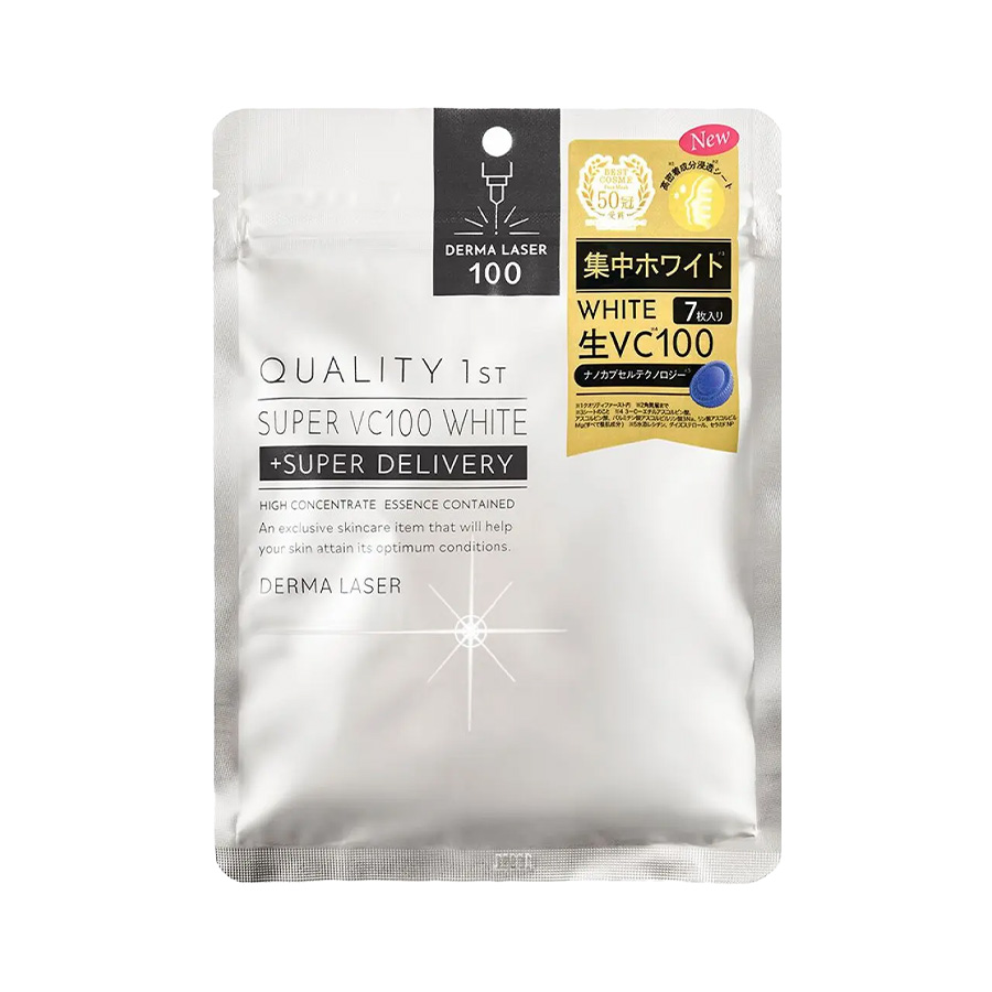 Mặt nạ dưỡng da chuyên sâu Quality 1st Derma Laser Super VC 100 White gói 7 miếng Bạc - Trắng da ...